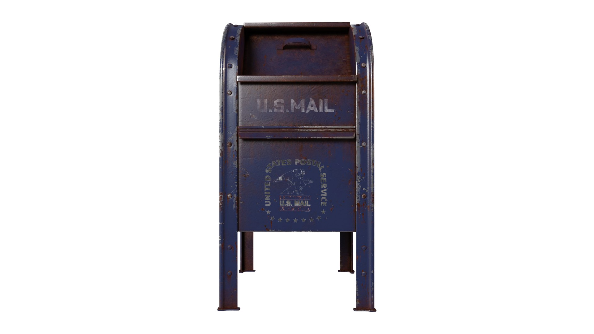 Blue US Mailbox Express Mail Model - TurboSquid 2006010