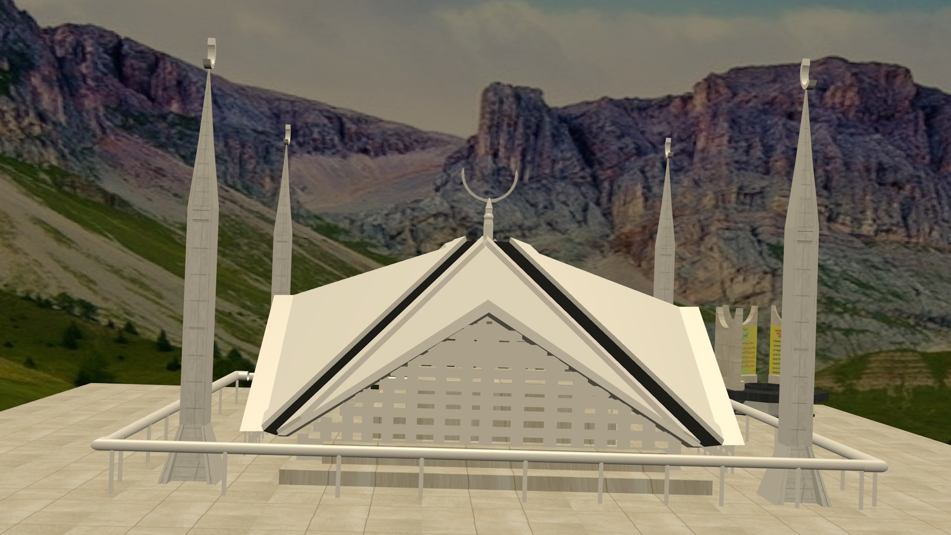 3D Faisal Mosque Model - TurboSquid 1254884