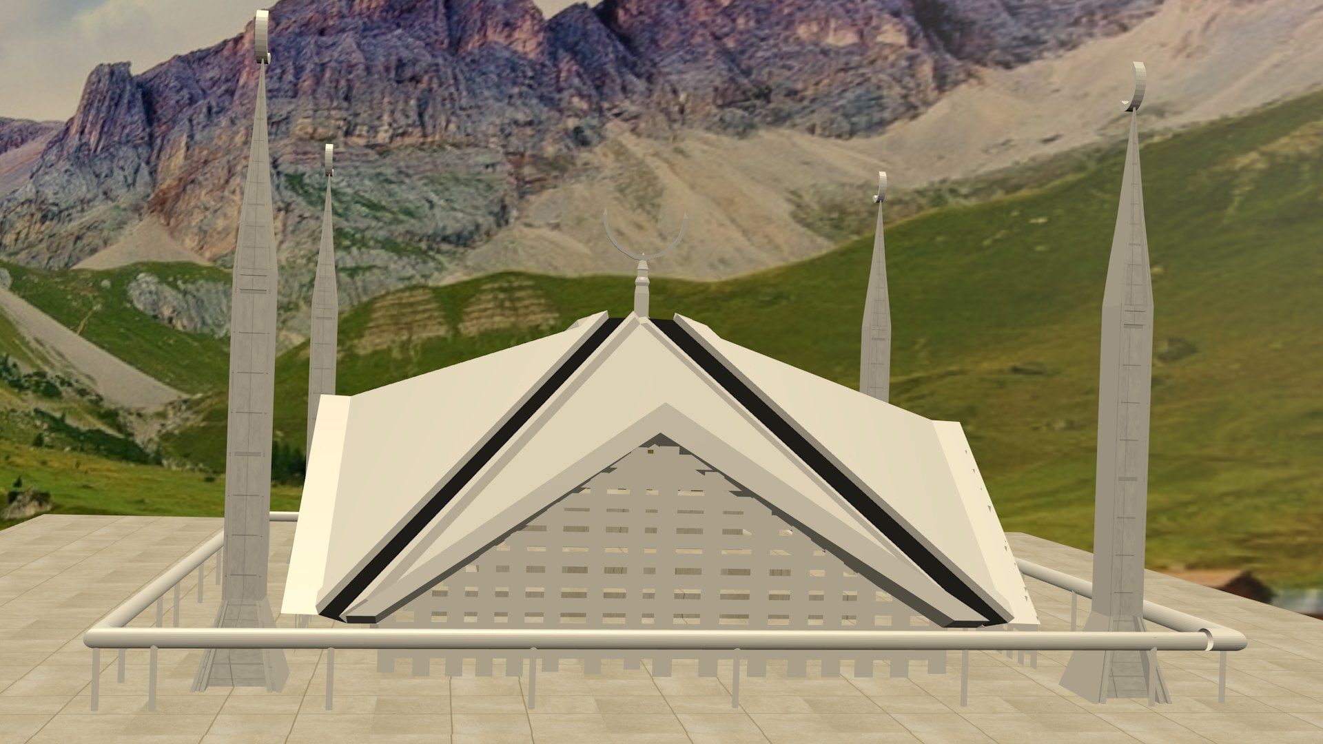 3D Faisal Mosque Model - TurboSquid 1254884