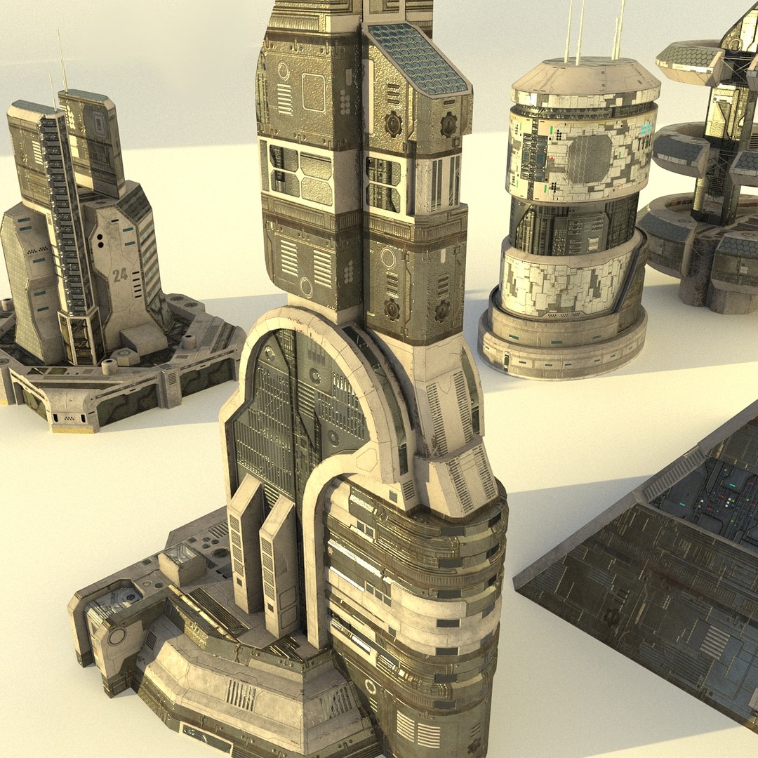 3D Futuristic Buildings 3 - TurboSquid 1363655