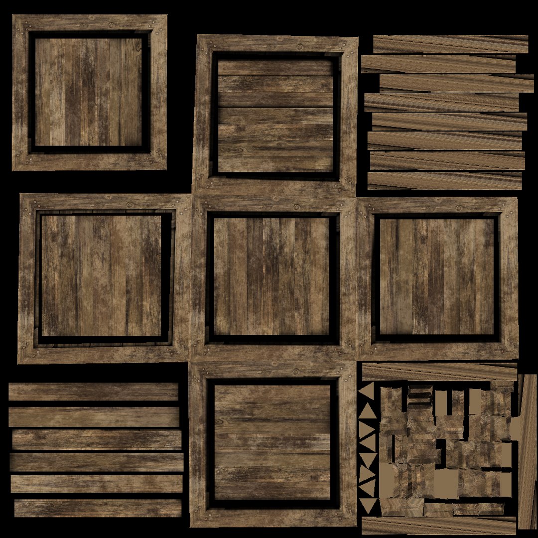 3d crate games ready model