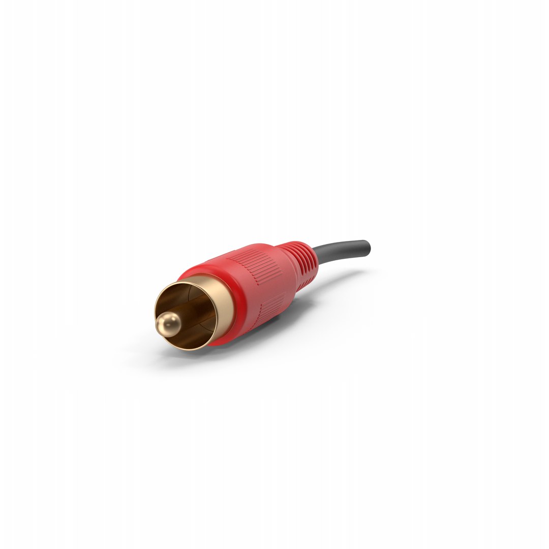 3D Model Red Audio Cable - TurboSquid 2175527
