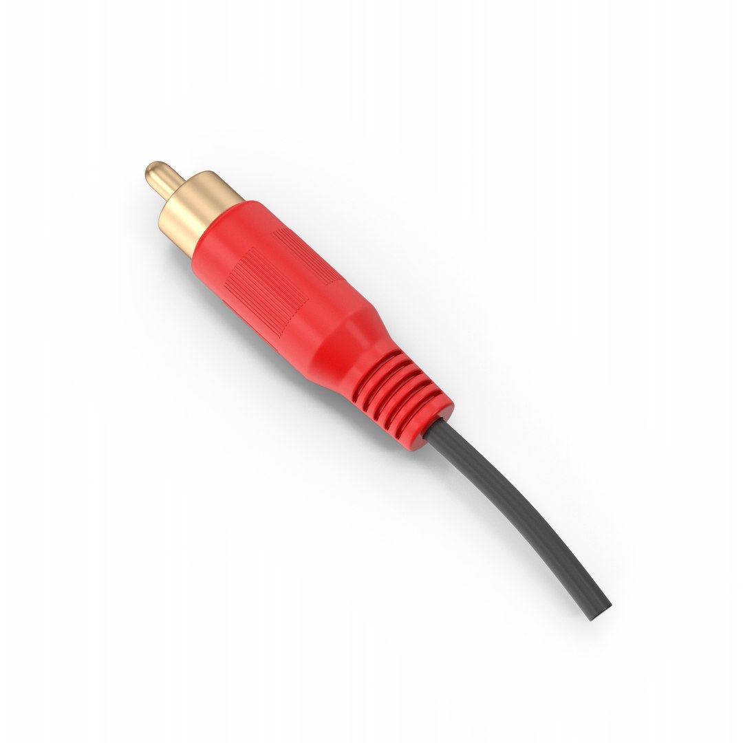 3D Model Red Audio Cable - TurboSquid 2175527