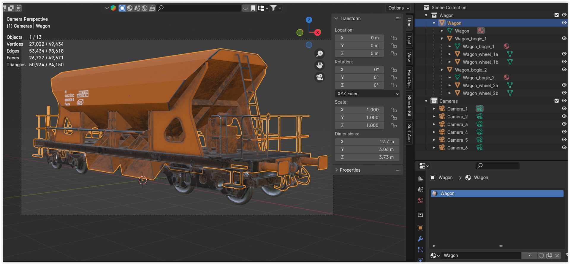 Hopper Wagon PBR III Model - TurboSquid 2282836