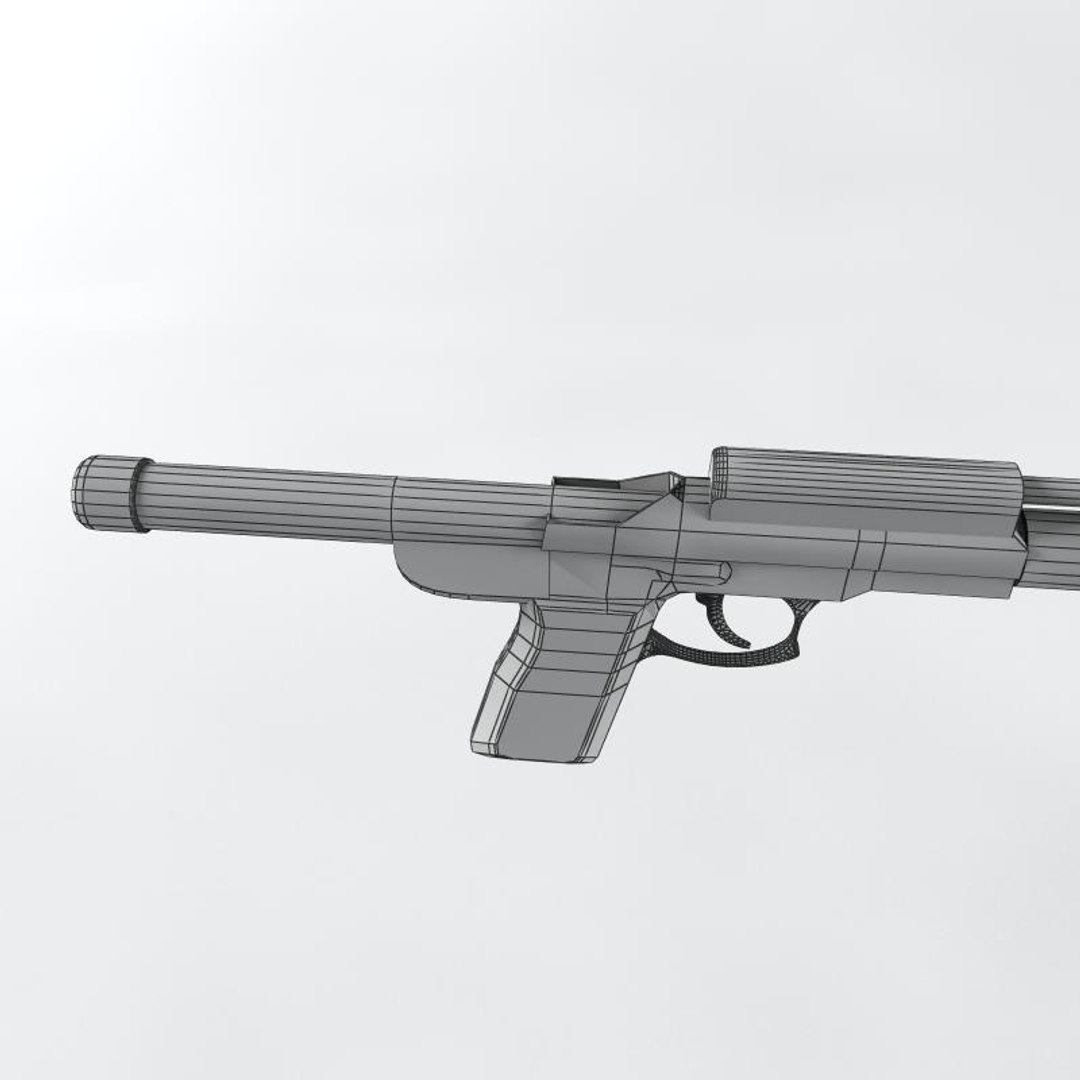 3d Gun Underwater Model