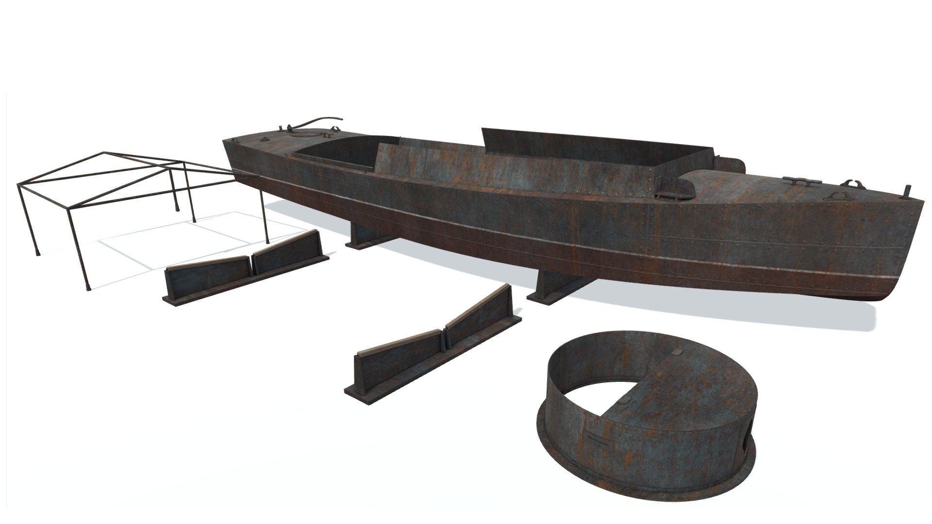 Disassembled Boat Bk-2 3D - TurboSquid 1582510