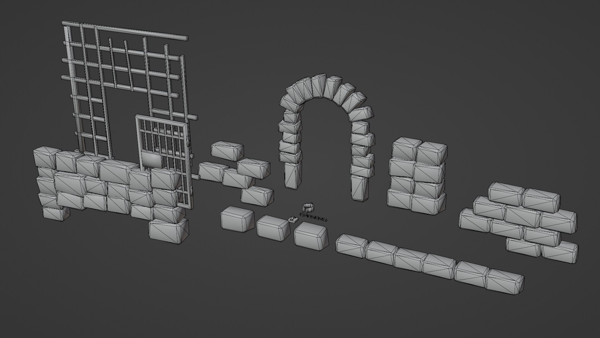 3D model Stylized Medieval Prison Props Kit - TurboSquid 2083959