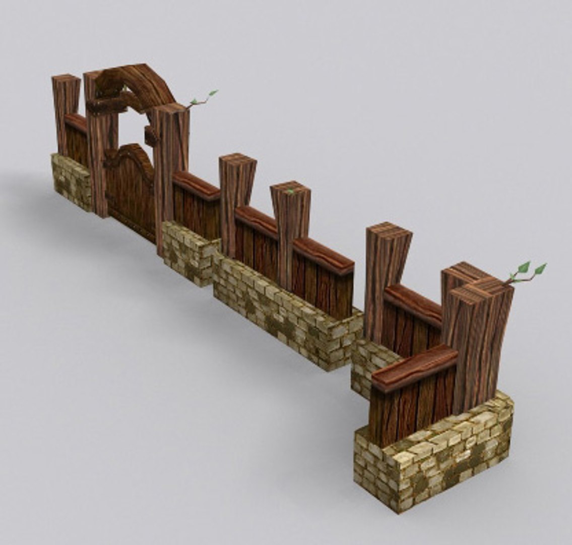 Medieval Fantasy Country Fence 3d Model