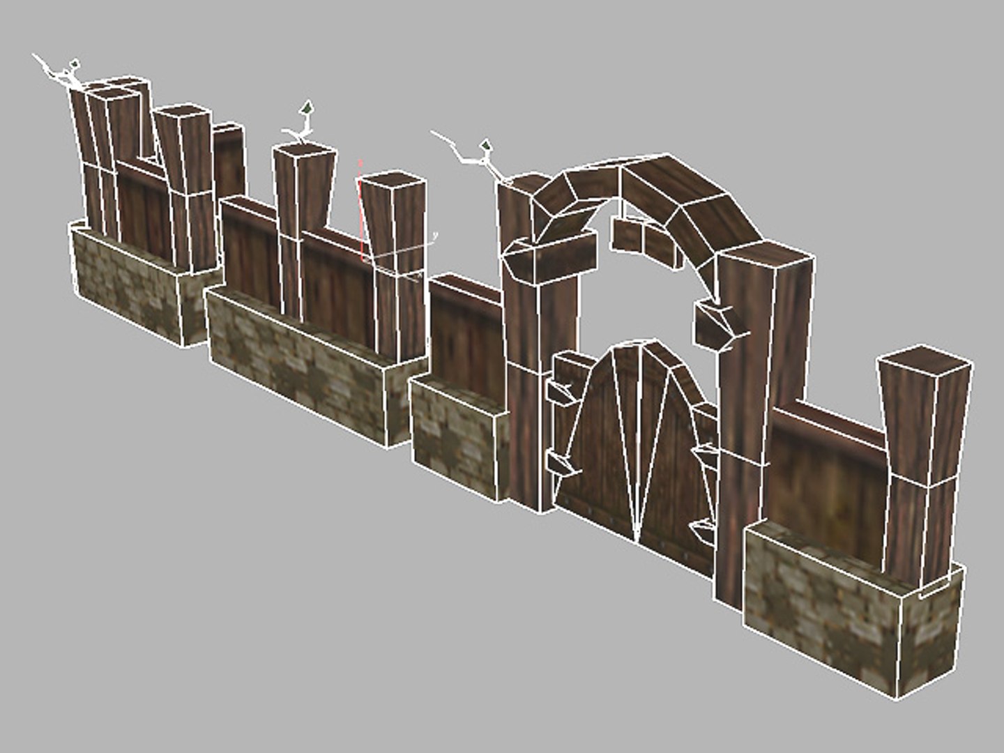 Medieval Fantasy Country Fence 3d Model