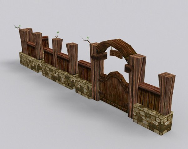 medieval fantasy country fence 3d model