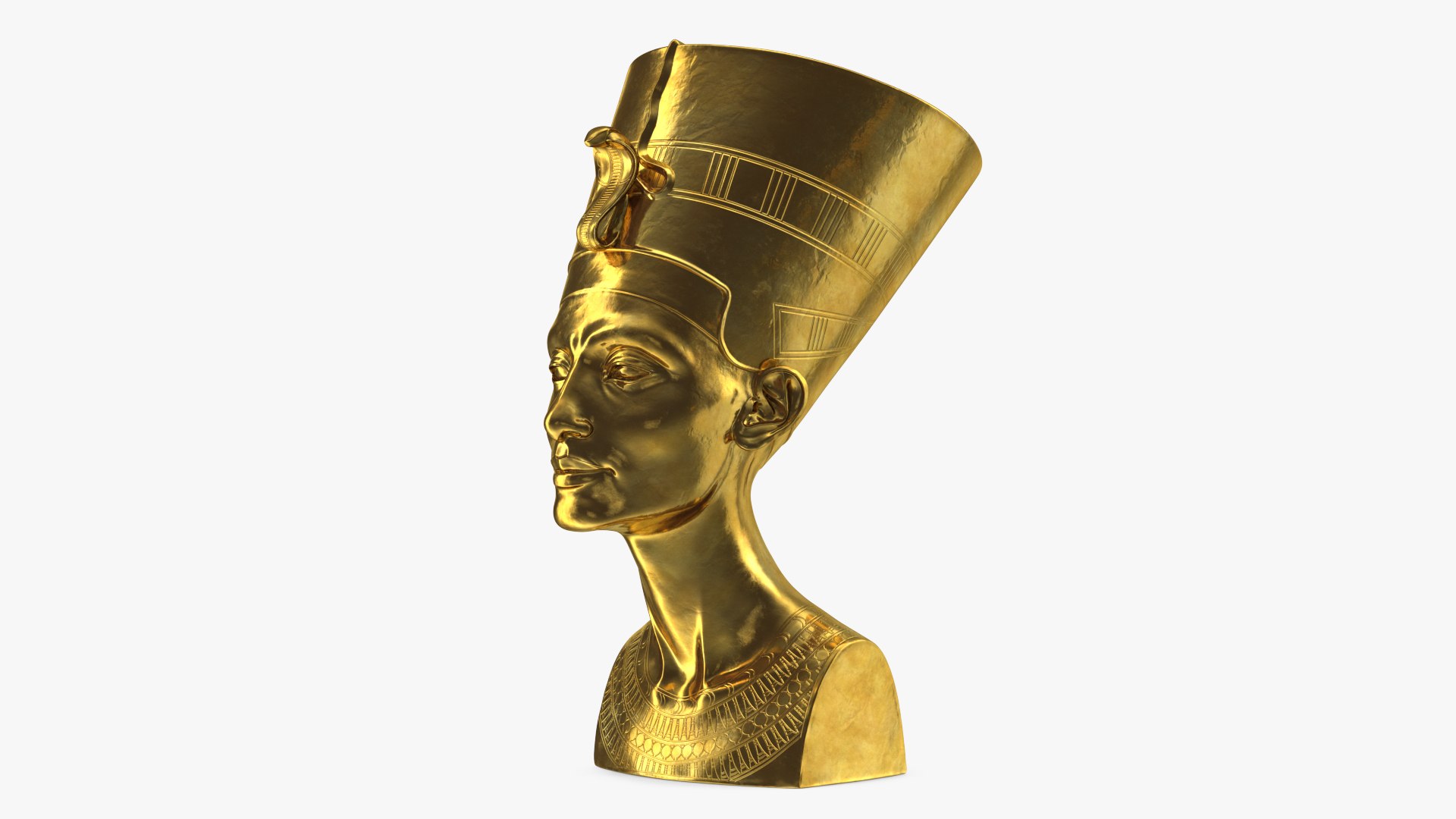 Golden Bust of Queen Nefertiti 3D model - TurboSquid 1827246