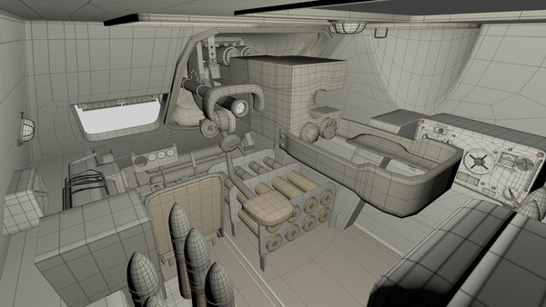 soviet interior engine bay 3d obj