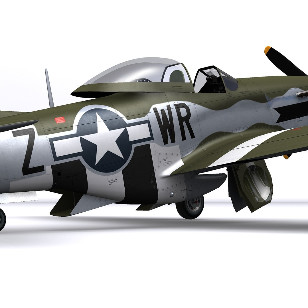 3d p-51 mustang fighter p-51d model
