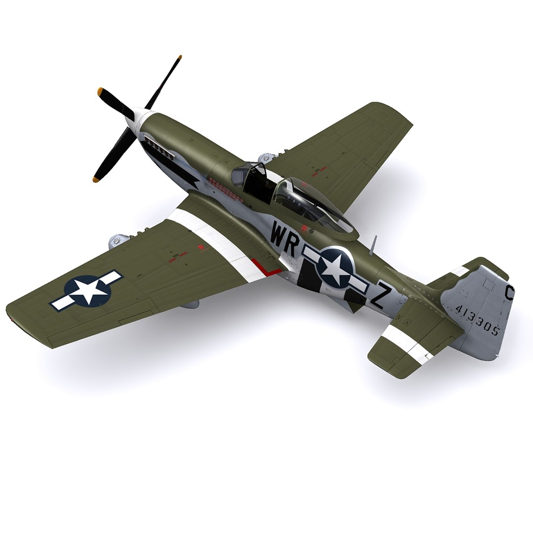 3d p-51 mustang fighter p-51d model