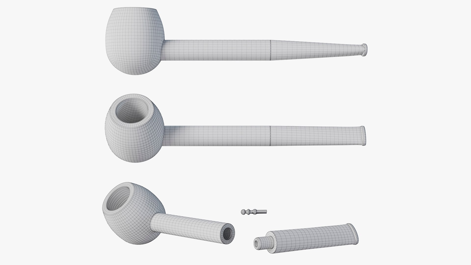 3D Smoking Pipes 5 Items Set Model - TurboSquid 2012664