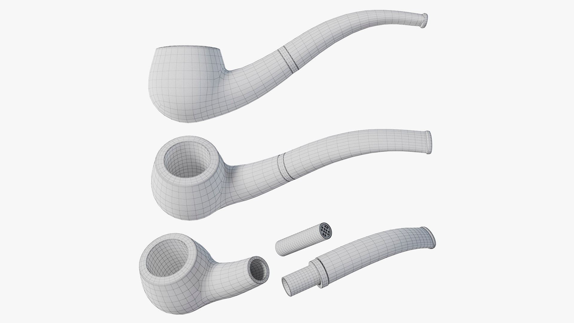 3D Smoking Pipes 5 Items Set Model - TurboSquid 2012664
