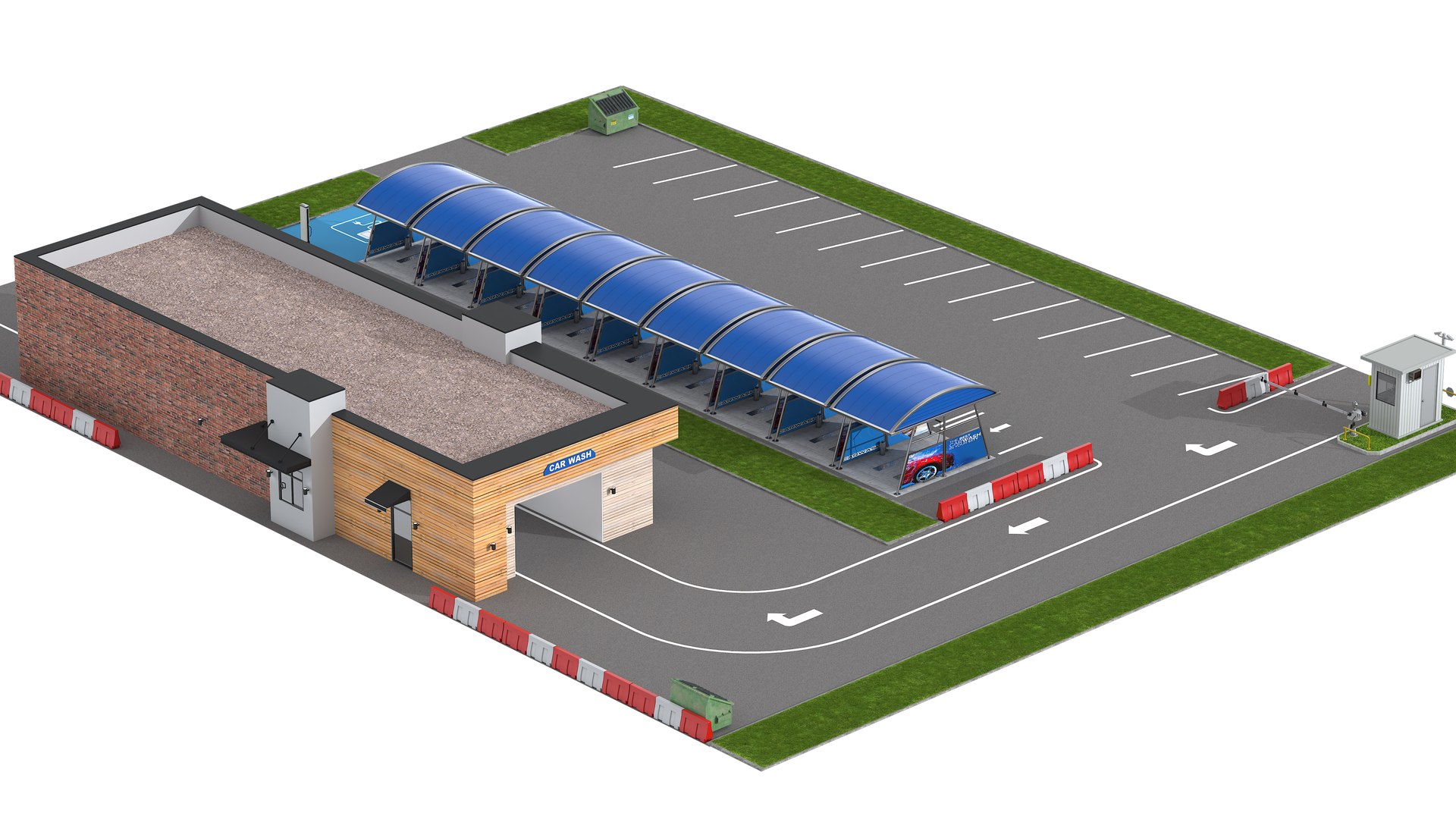 Car Wash Building 3D Model - TurboSquid 2244120