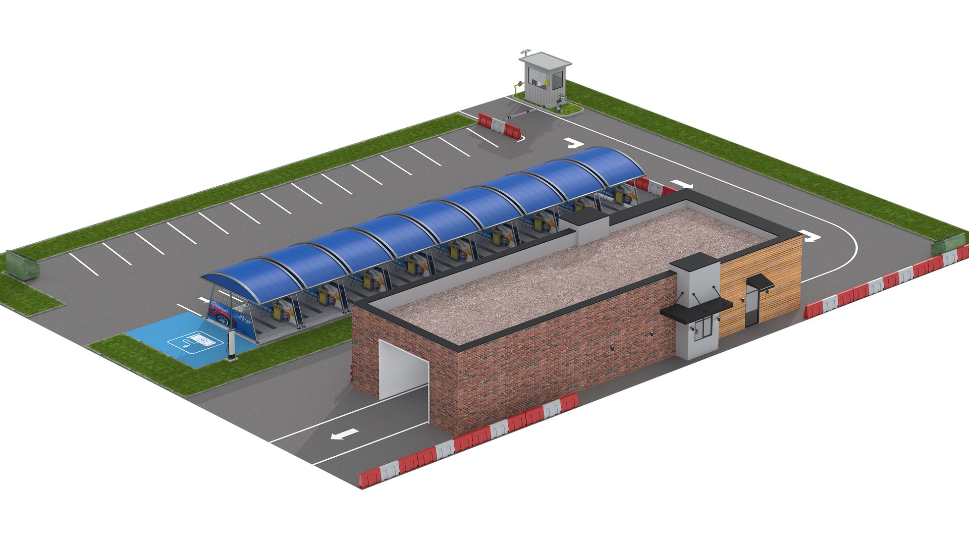 Car Wash Building 3D Model - TurboSquid 2244120
