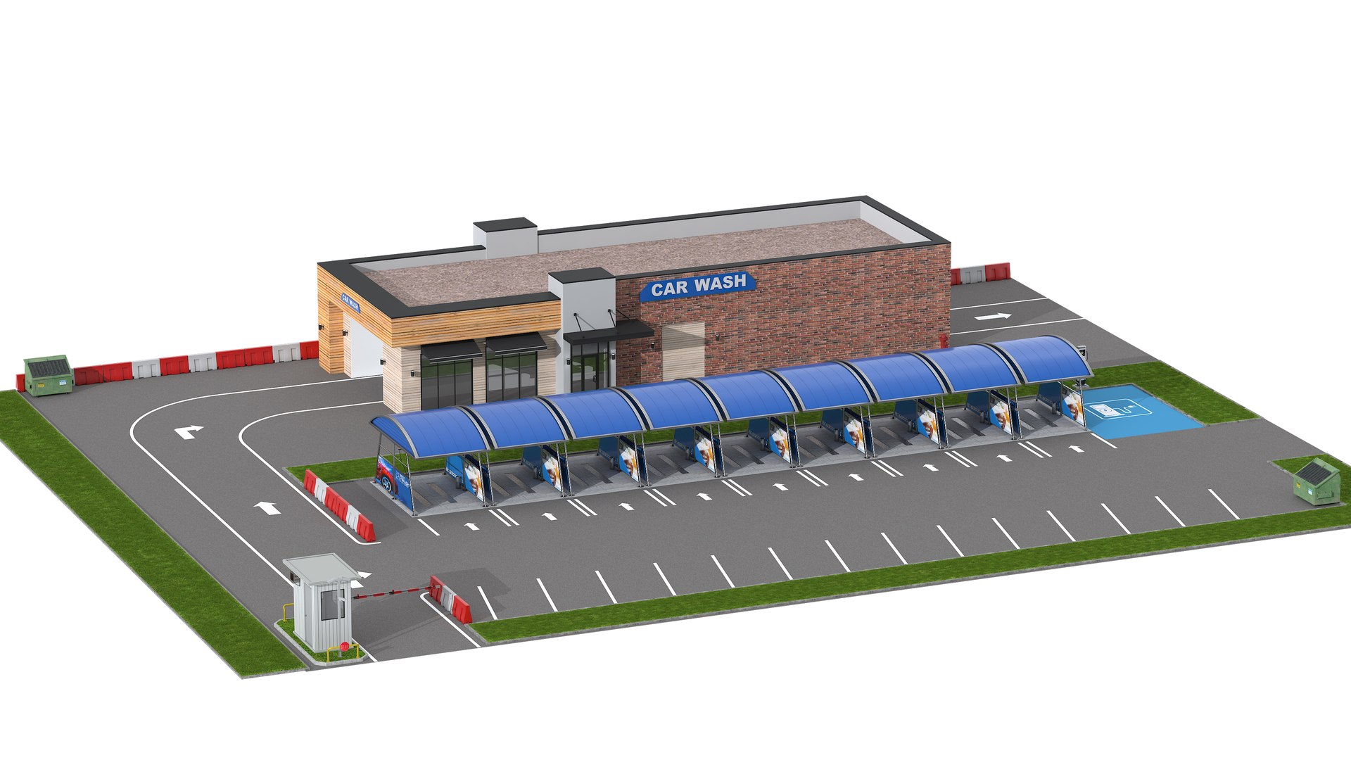 Car Wash Building 3D Model - TurboSquid 2244120