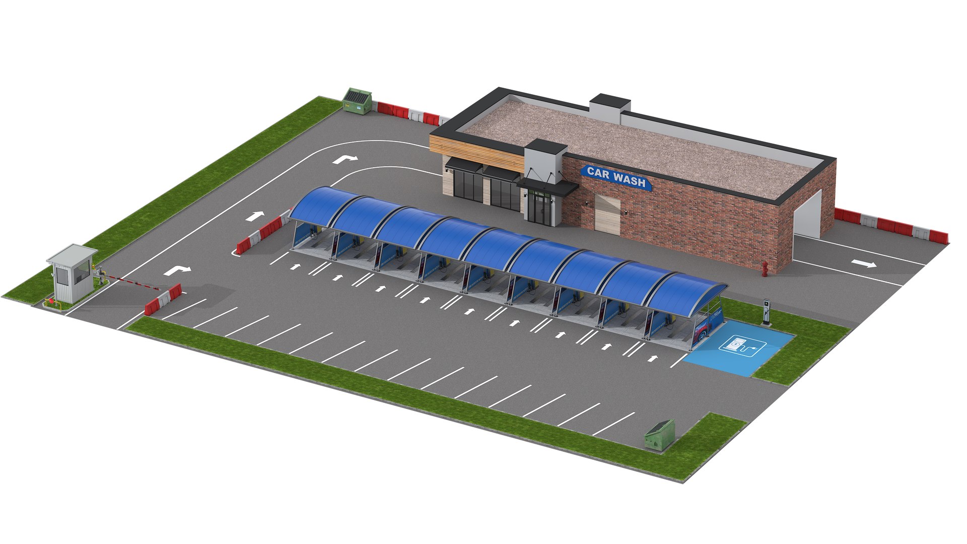 Car Wash Building 3D Model - TurboSquid 2244120