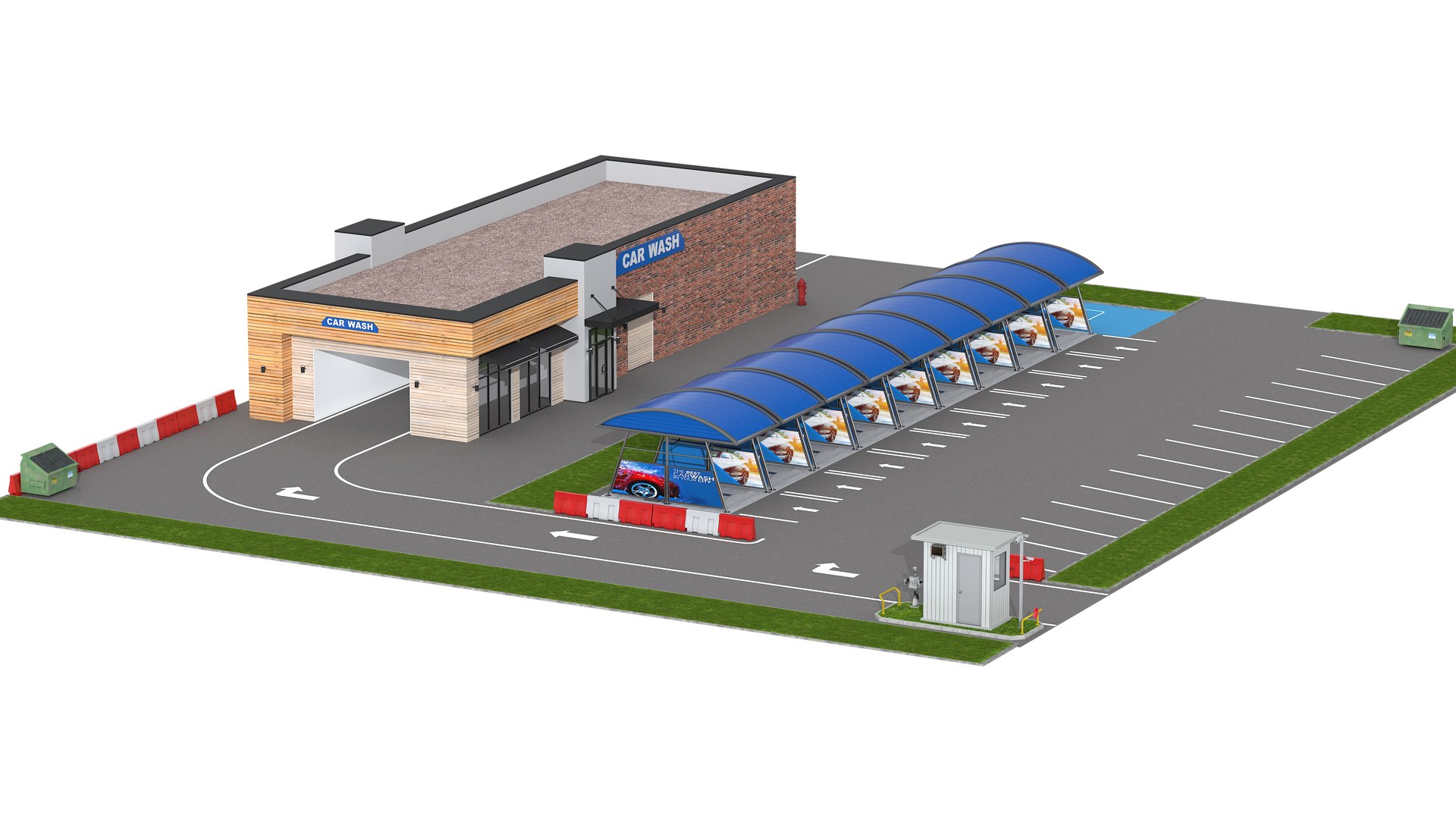Car Wash Building 3D Model - TurboSquid 2244120