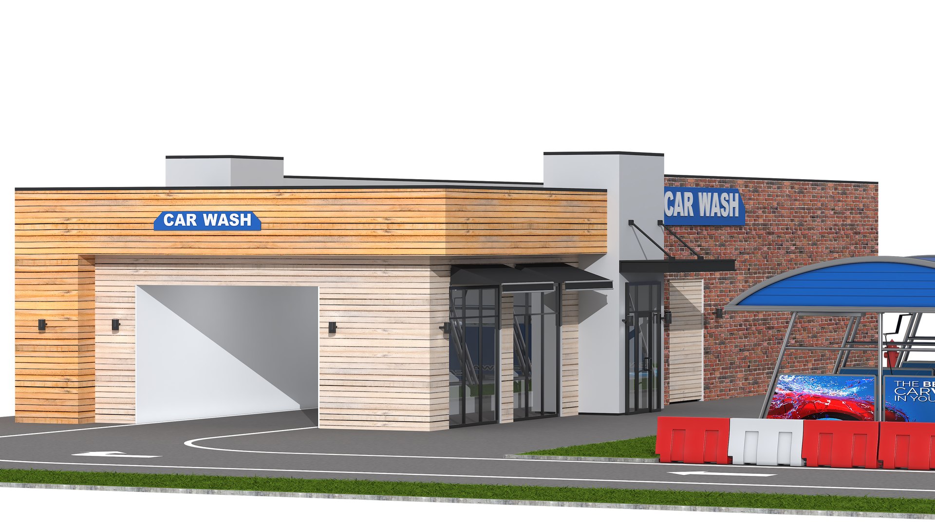 Car Wash Building 3D Model - TurboSquid 2244120