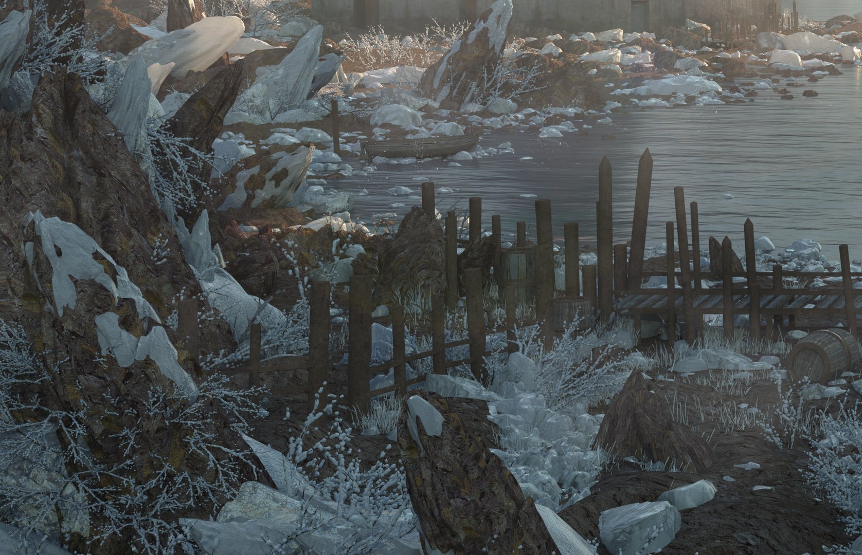 3D Model Winter Lost LightHouse Environment - TurboSquid 2008450