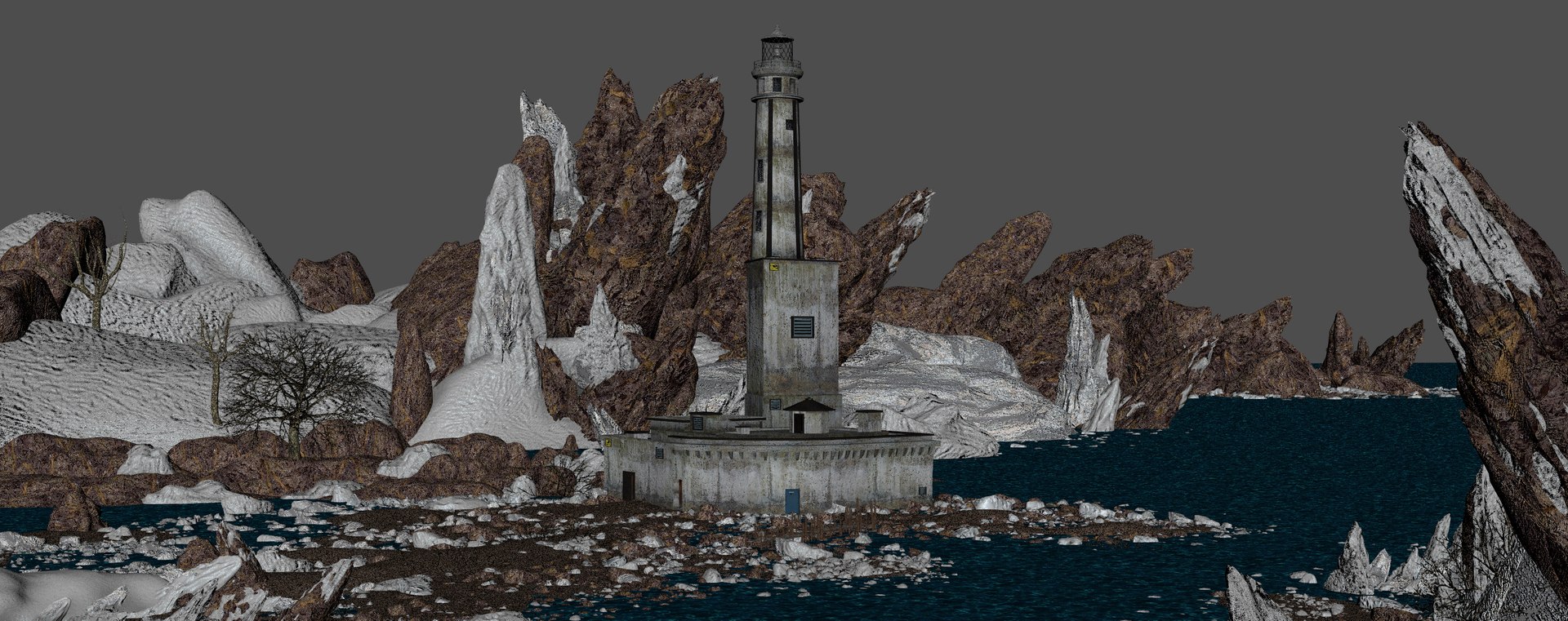 3D Model Winter Lost LightHouse Environment - TurboSquid 2008450