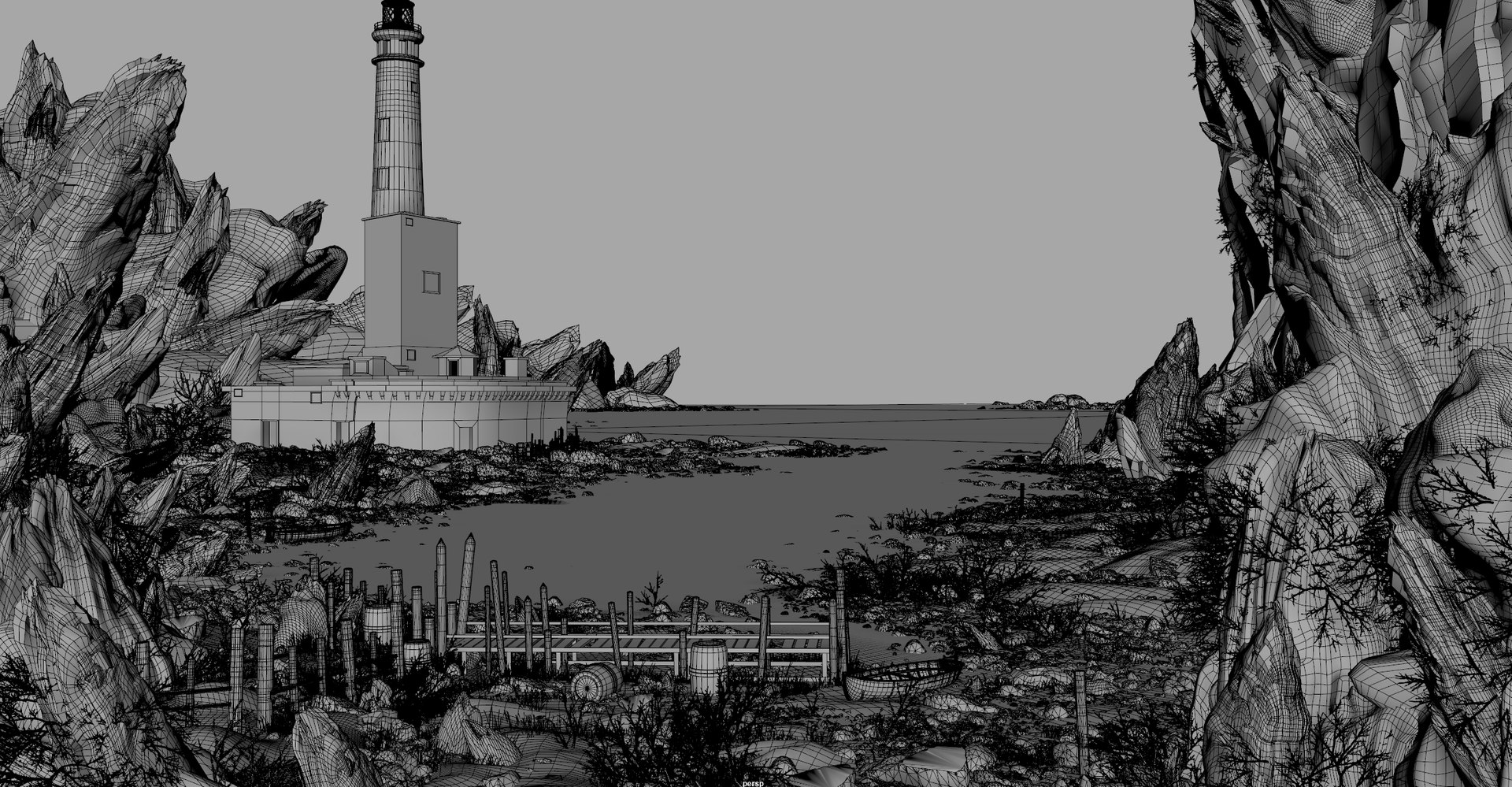 3D Model Winter Lost LightHouse Environment - TurboSquid 2008450