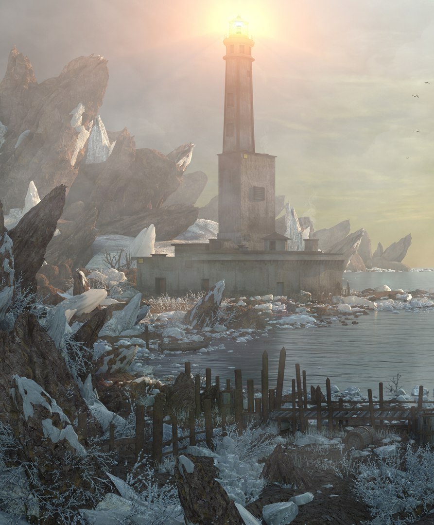 3D Model Winter Lost LightHouse Environment - TurboSquid 2008450