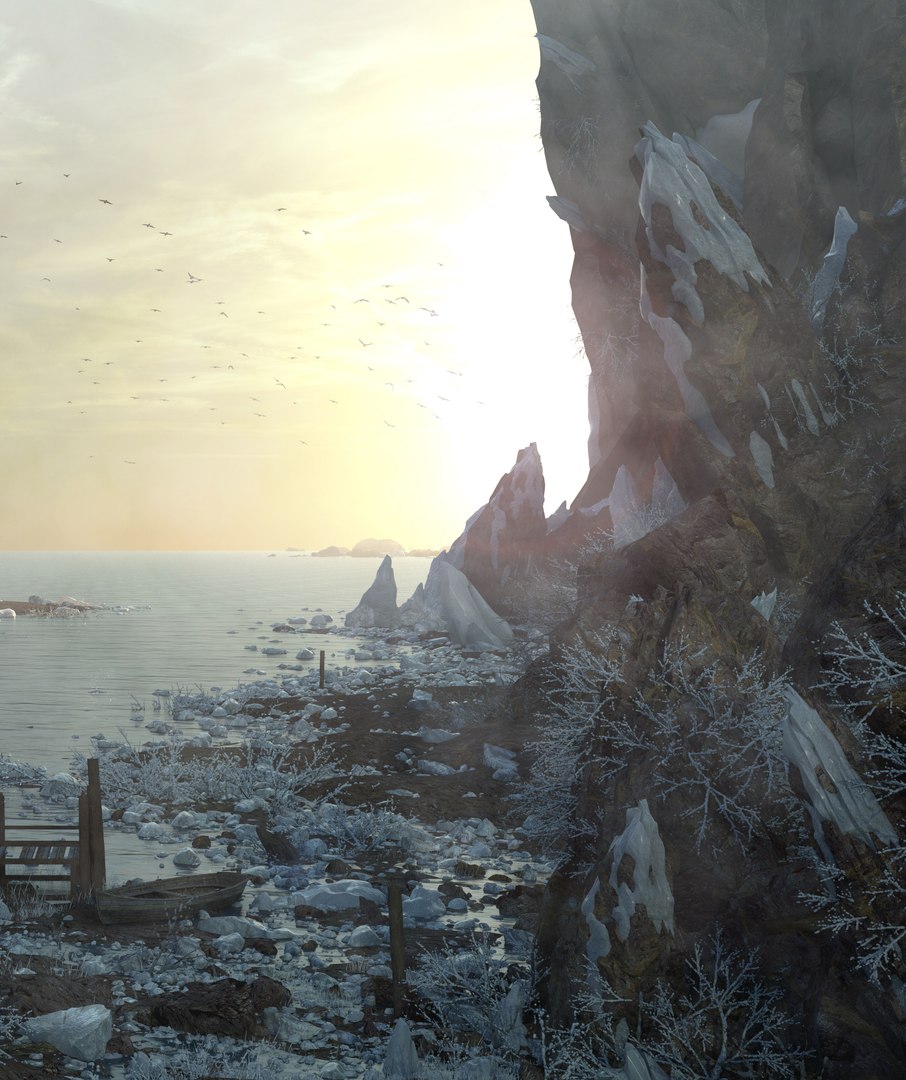 3D Model Winter Lost LightHouse Environment - TurboSquid 2008450