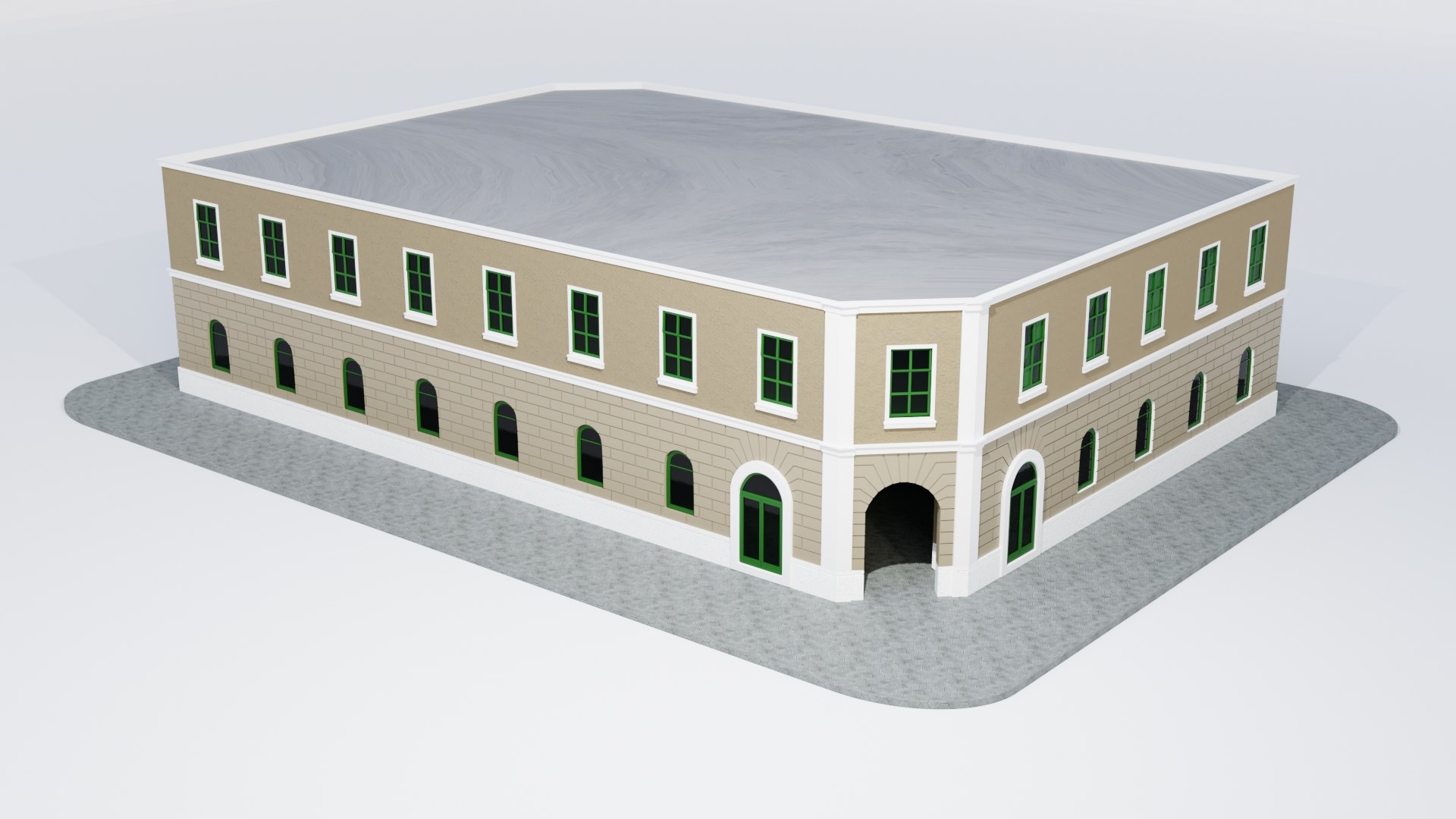 Colonial Building 3D Model - TurboSquid 1810474