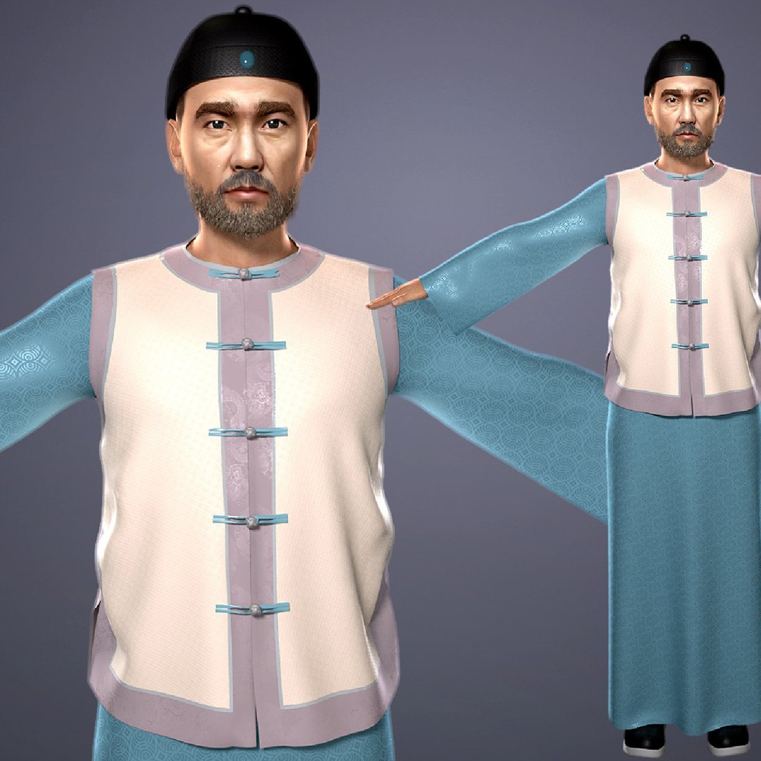 3D Chinese Ancient Qing Dynasty Rich Man Model - TurboSquid 2203083