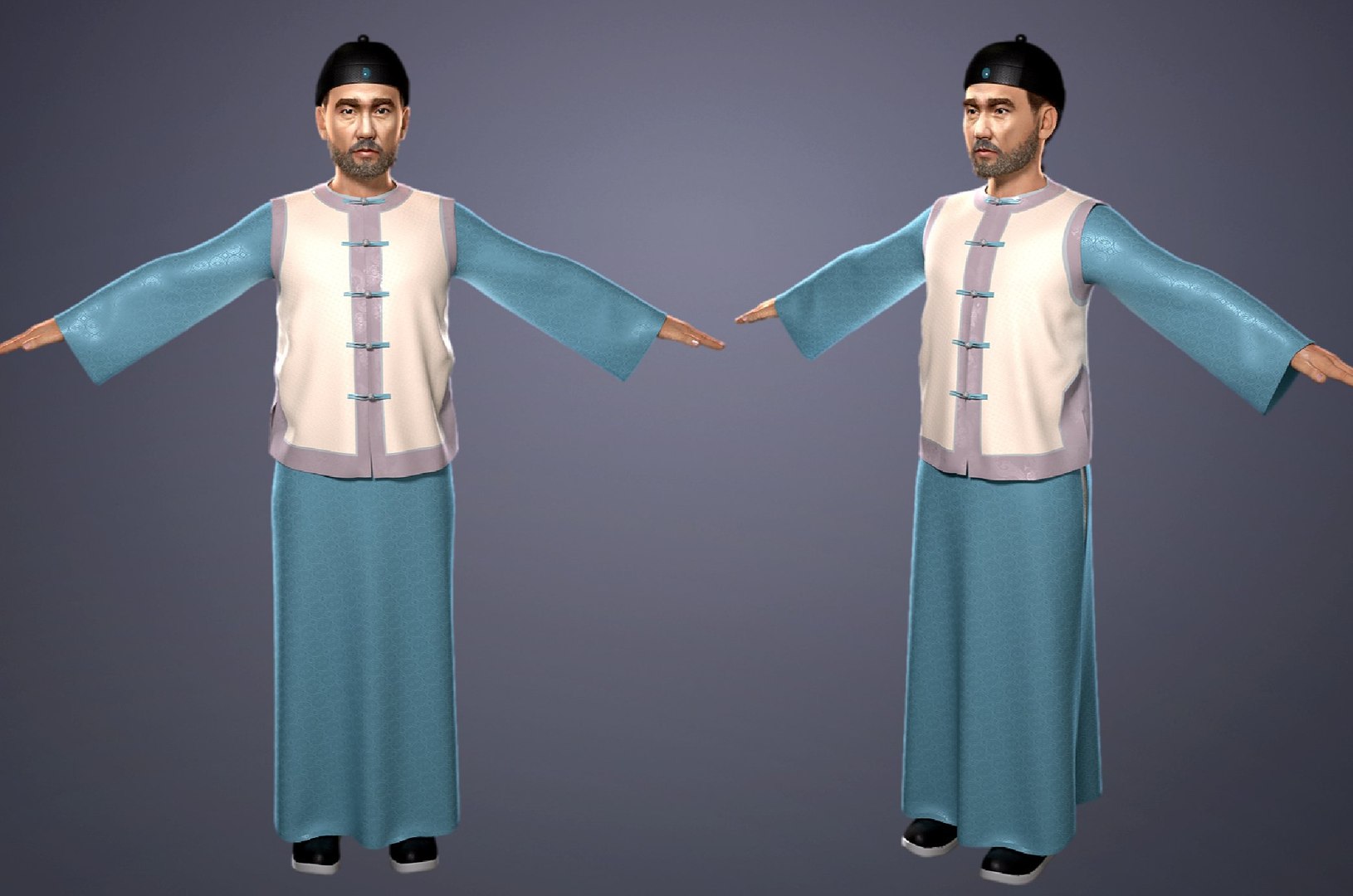 3D Chinese Ancient Qing Dynasty Rich Man Model - TurboSquid 2203083