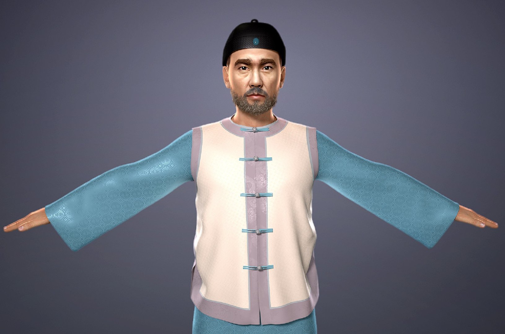 3D Chinese Ancient Qing Dynasty Rich Man Model - TurboSquid 2203083