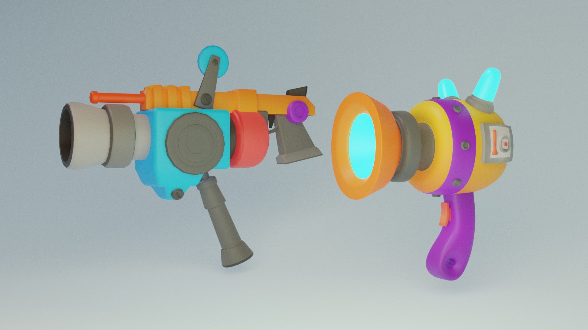 Space Cartoon Gun Package Model - TurboSquid 1874286