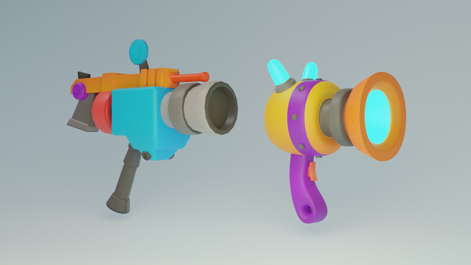 Space Cartoon Gun Package Model - TurboSquid 1874286