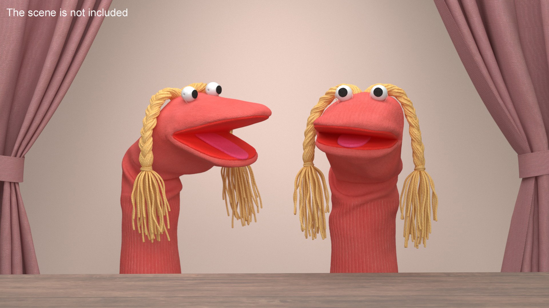 3D Sock Puppet Girl Pink Rigged - TurboSquid 2270210