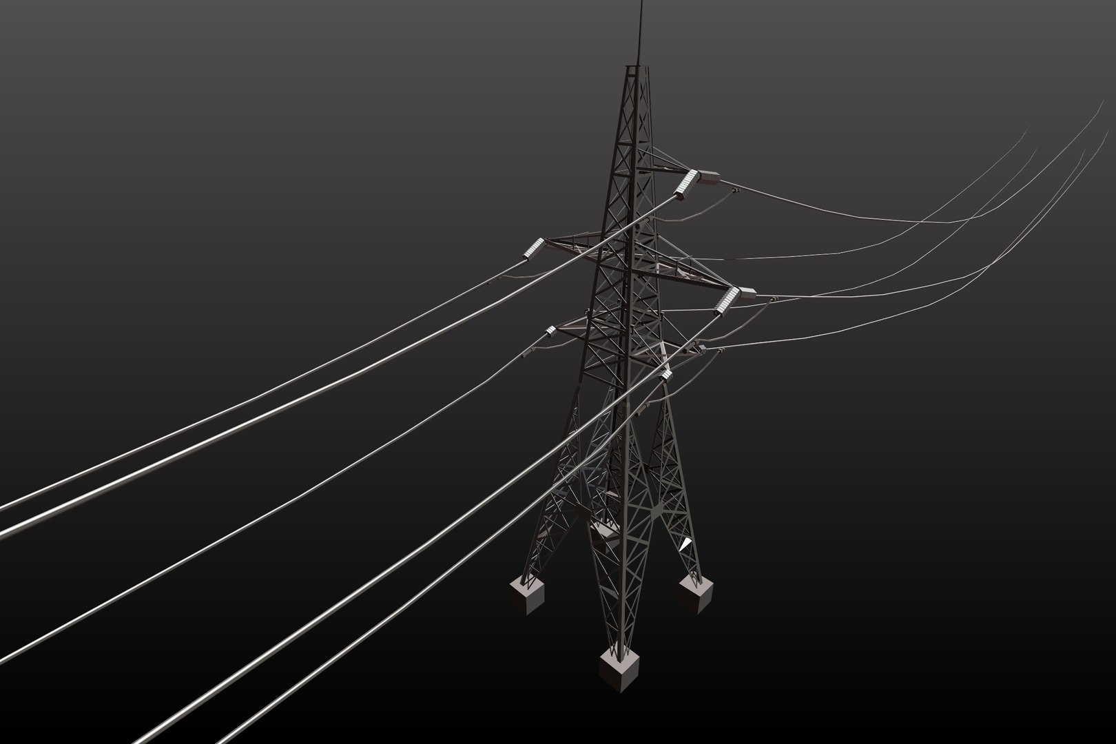 3d Power Line 110 Kv Model