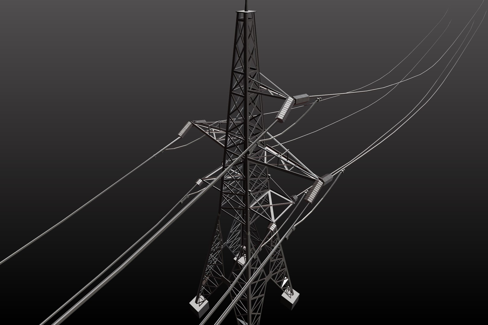 3d Power Line 110 Kv Model