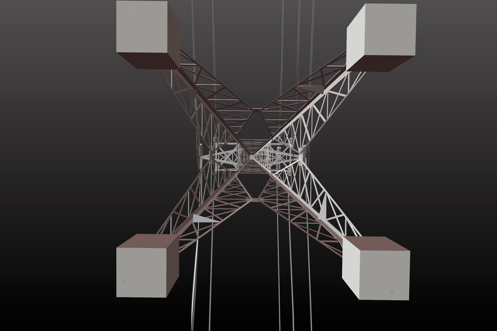 3d Power Line 110 Kv Model