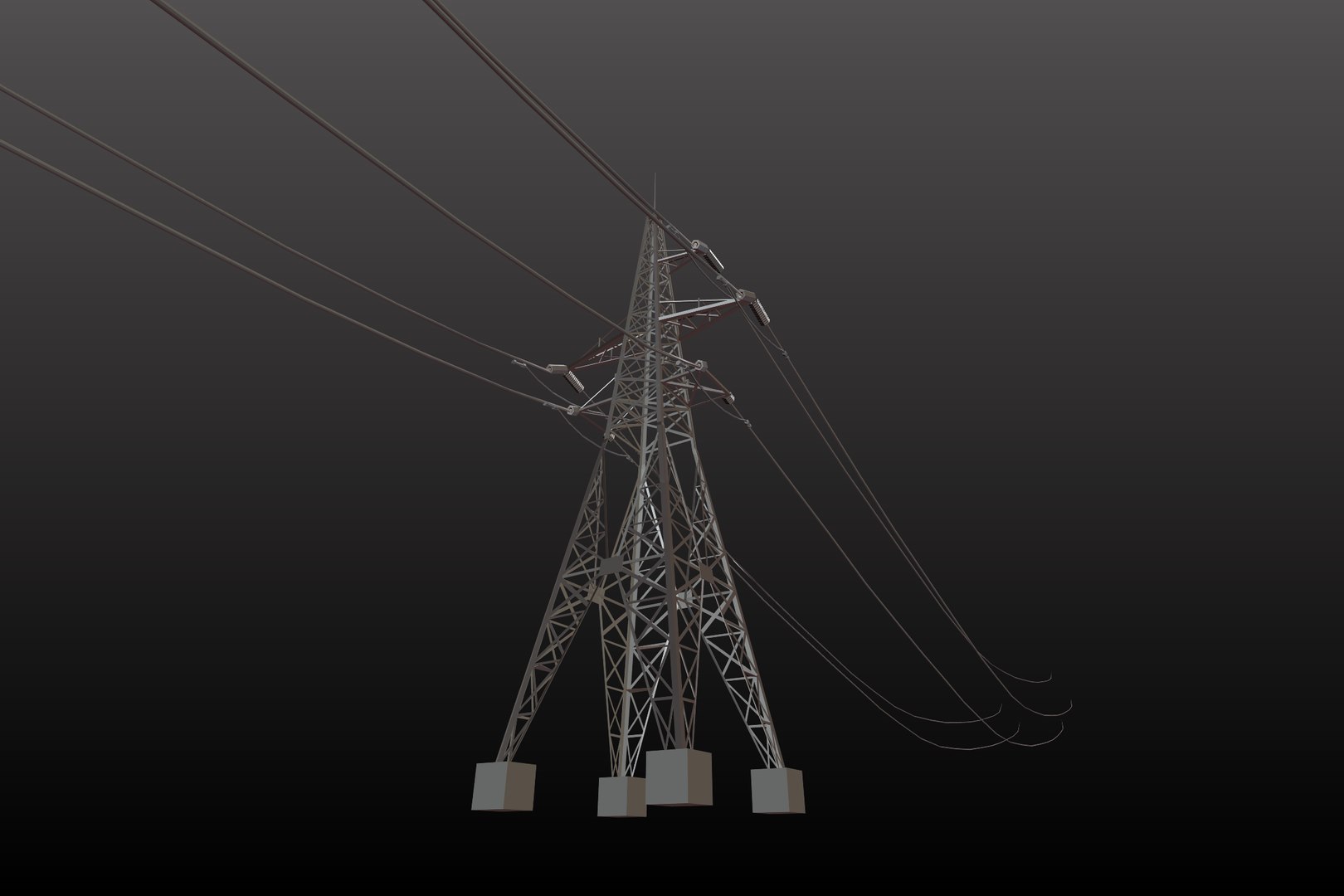 3d Power Line 110 Kv Model