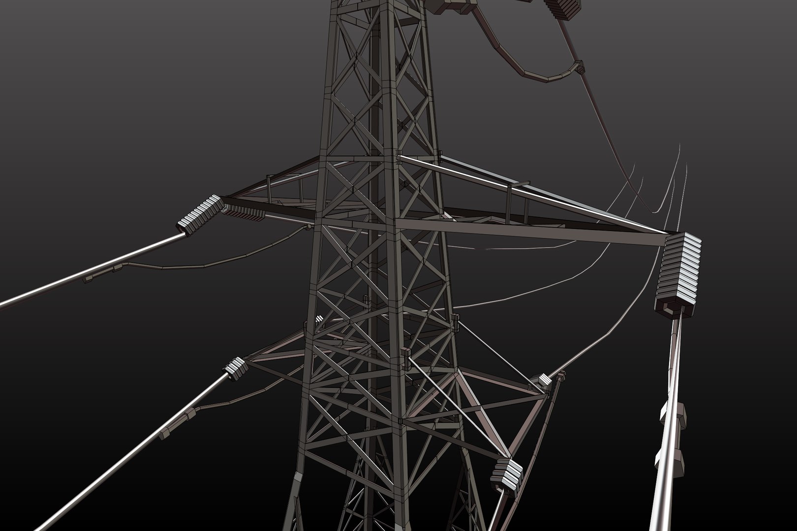 3d Power Line 110 Kv Model