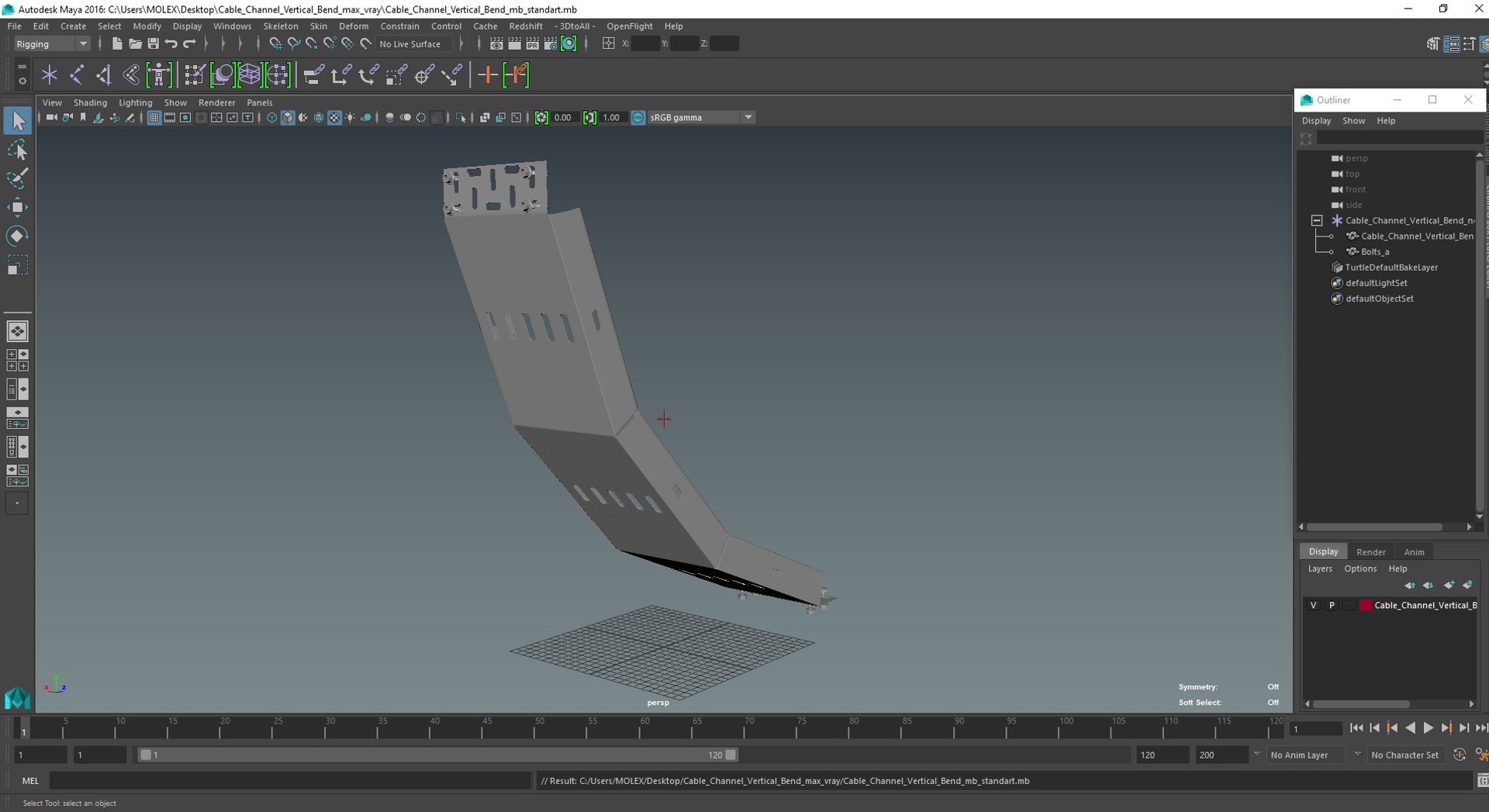 3D Cable Channel Vertical Bend Model - TurboSquid 2149409