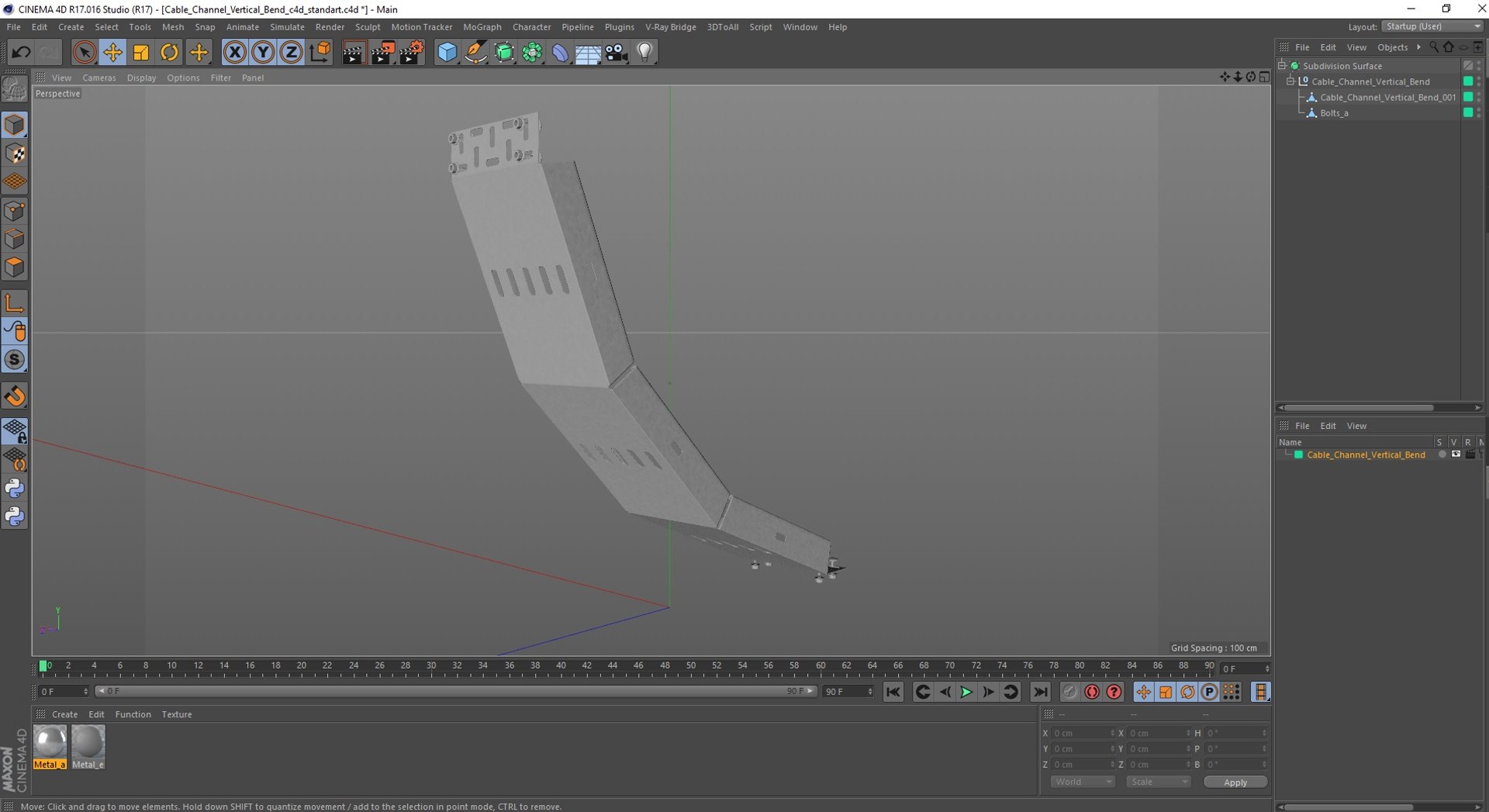 3D Cable Channel Vertical Bend Model - TurboSquid 2149409