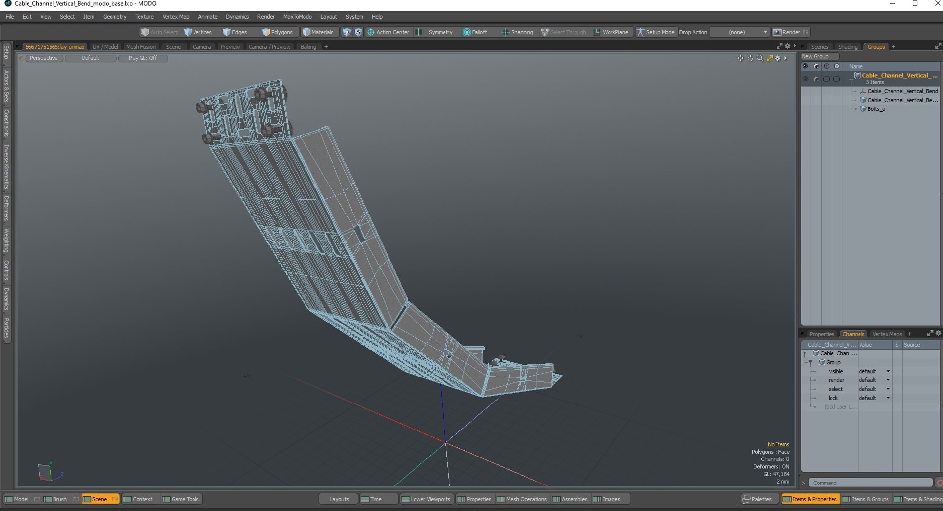 3D Cable Channel Vertical Bend Model - TurboSquid 2149409