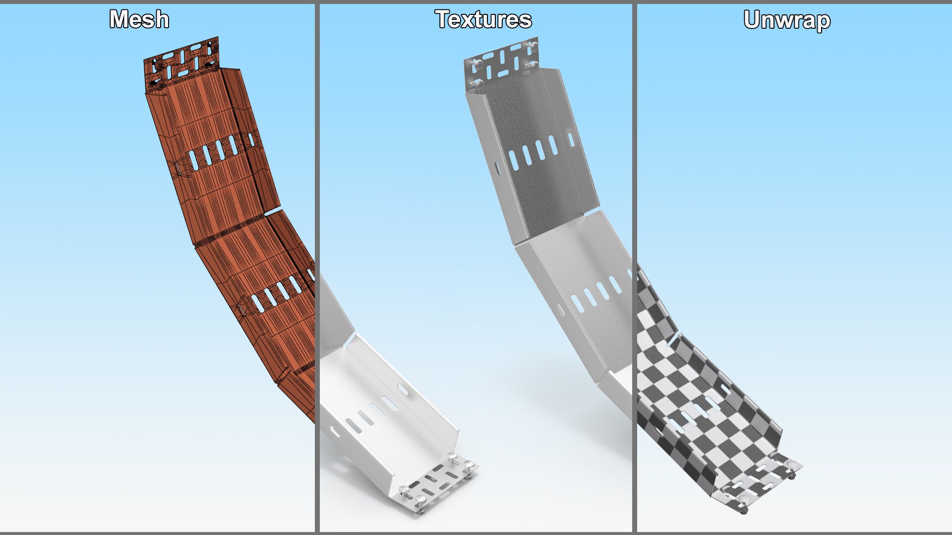 3D Cable Channel Vertical Bend Model - TurboSquid 2149409