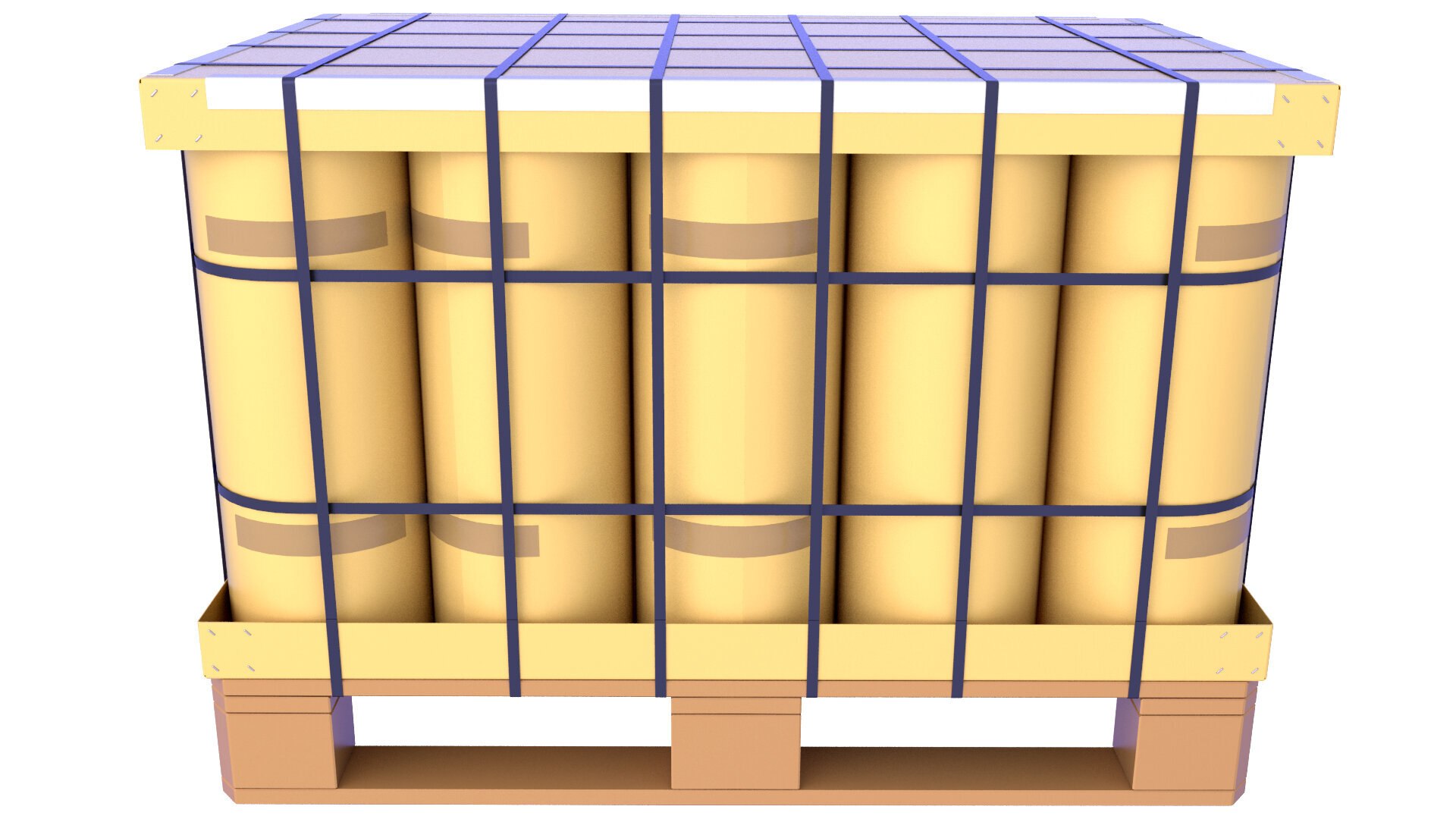 Pallet With Rolls Paper 7 3D Model - TurboSquid 2003178