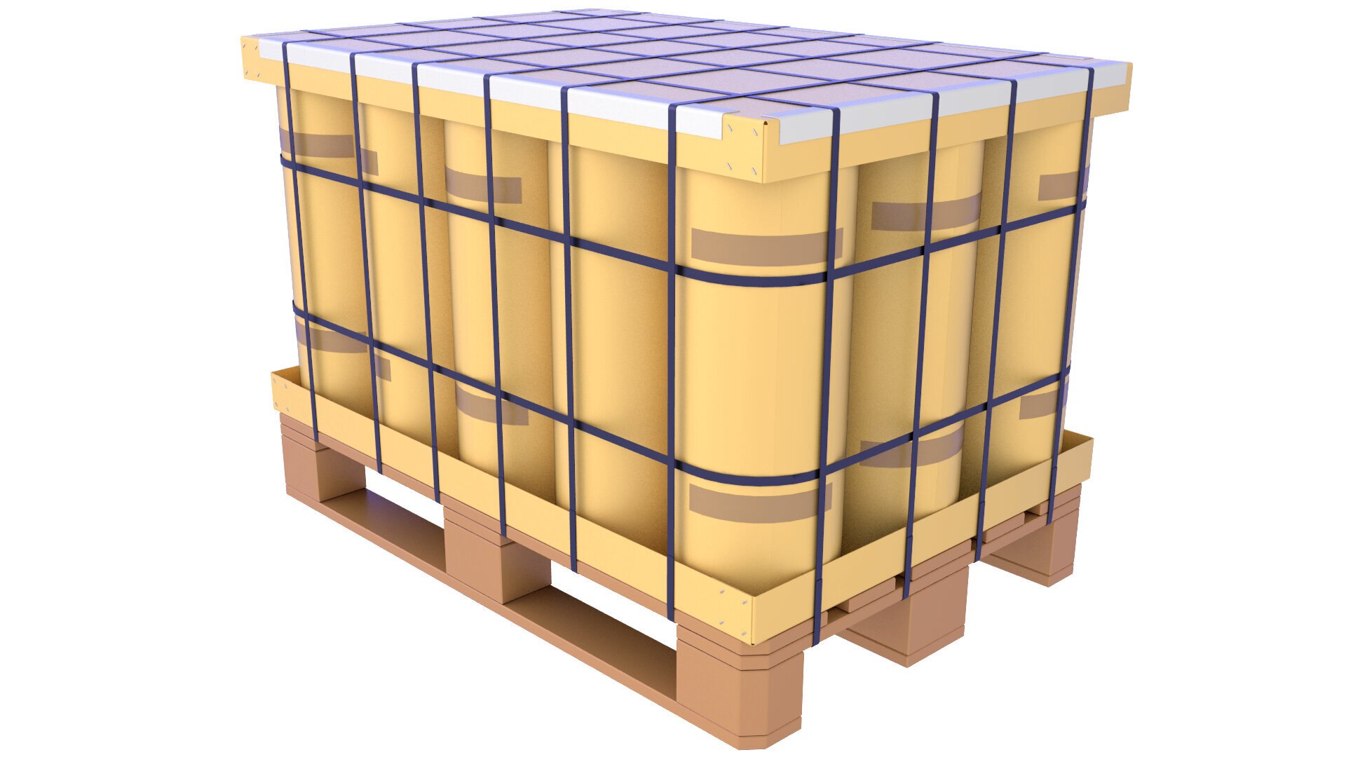 Pallet With Rolls Paper 7 3D Model - TurboSquid 2003178