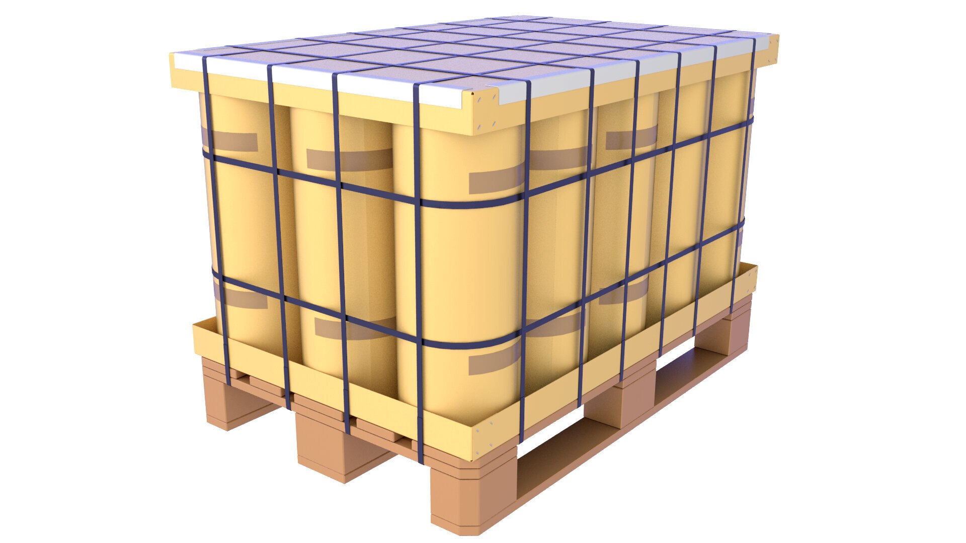 Pallet With Rolls Paper 7 3D Model - TurboSquid 2003178